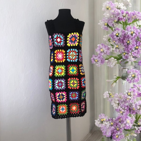 Black Crochet Dress - Etsy