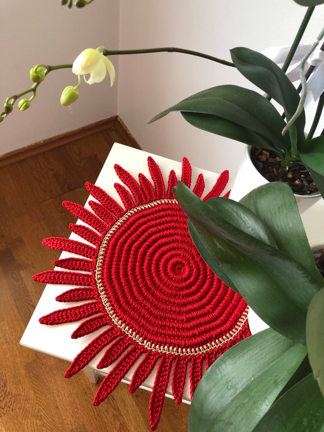 Hand Knit Macrame Placemat, Table Mats, Round Table, Table Minimalist ...