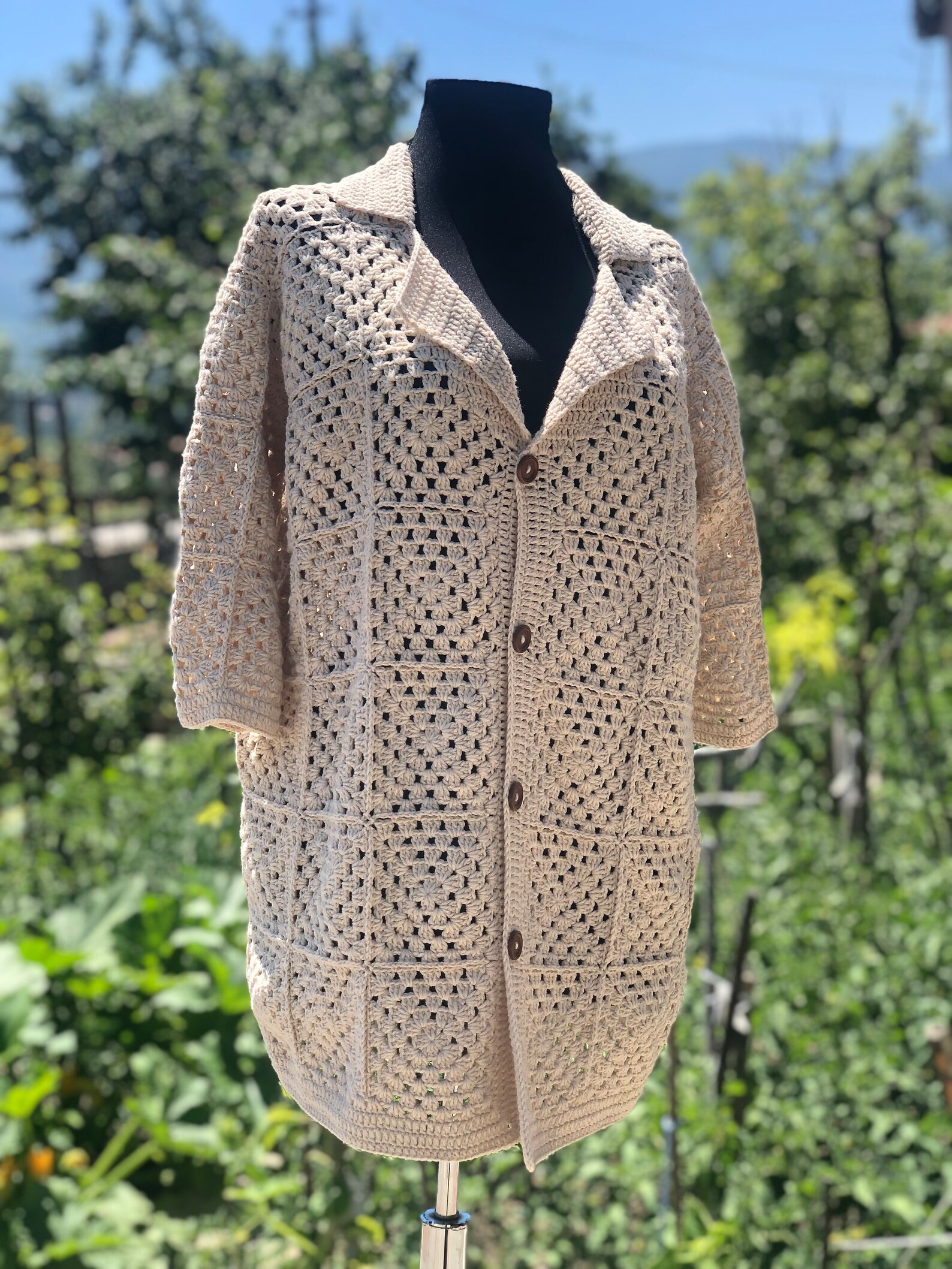 Mens Crochet Shirt Crochet Overshirt Crochet Shirt for Men - Etsy