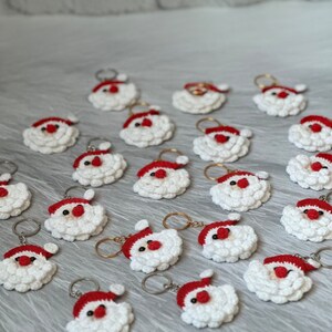 Santa Claus Keychain, Handmade Crochet Christmas Keychain, Knitted ...