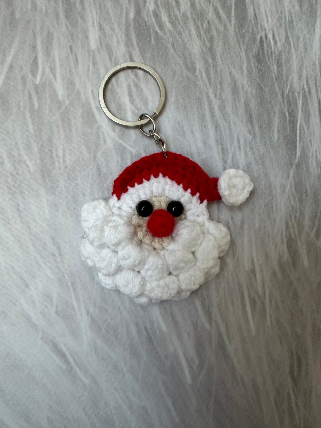 Santa Claus Keychain, Handmade Crochet Christmas Keychain, Knitted ...