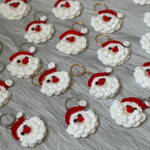 Santa Claus Keychain, Handmade Crochet Christmas Keychain, Knitted ...