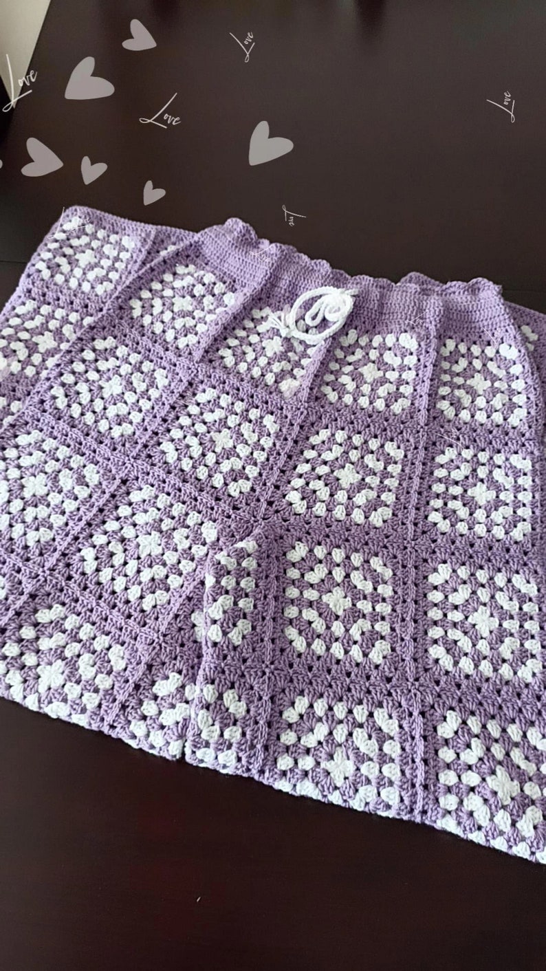 Purple Granny Square Pants, Crochet Pants, Crochet Trousers, Crochet ...