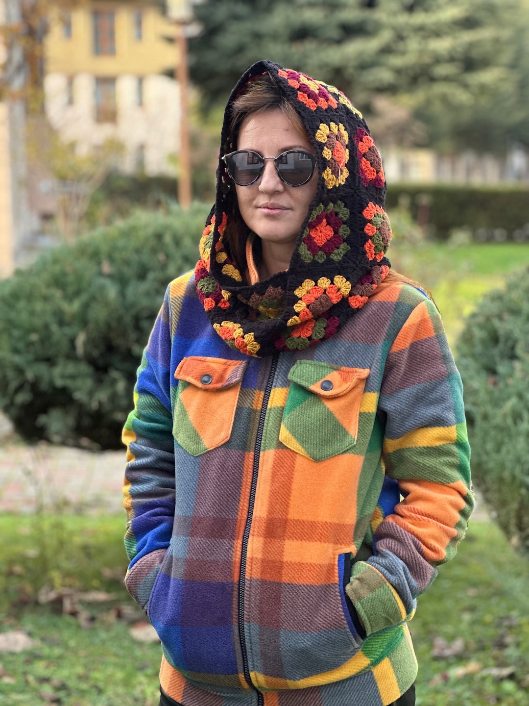 Autumn Balaclava, Fall Colors Balaclava, Oversize Crochet Black ...