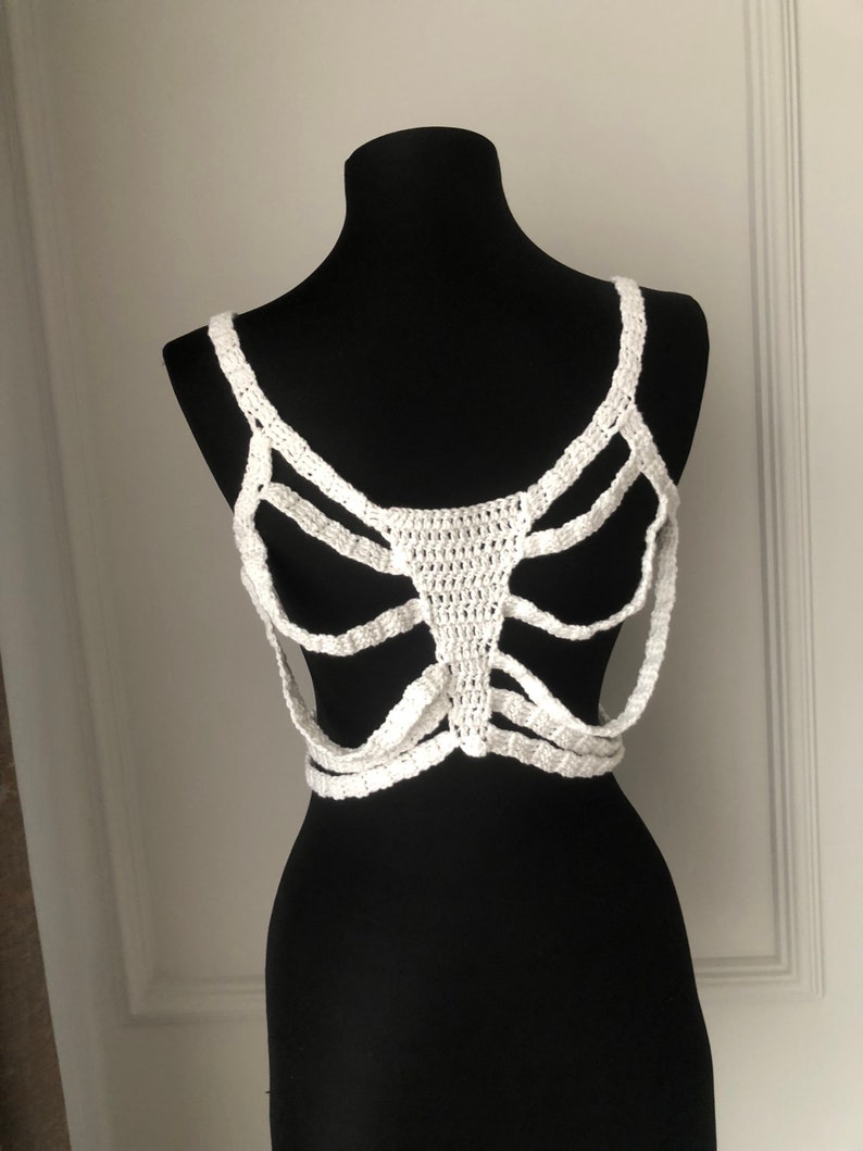 Crochet Skeleton Top Ginger Top Crochet Skull Top Grunge - Etsy
