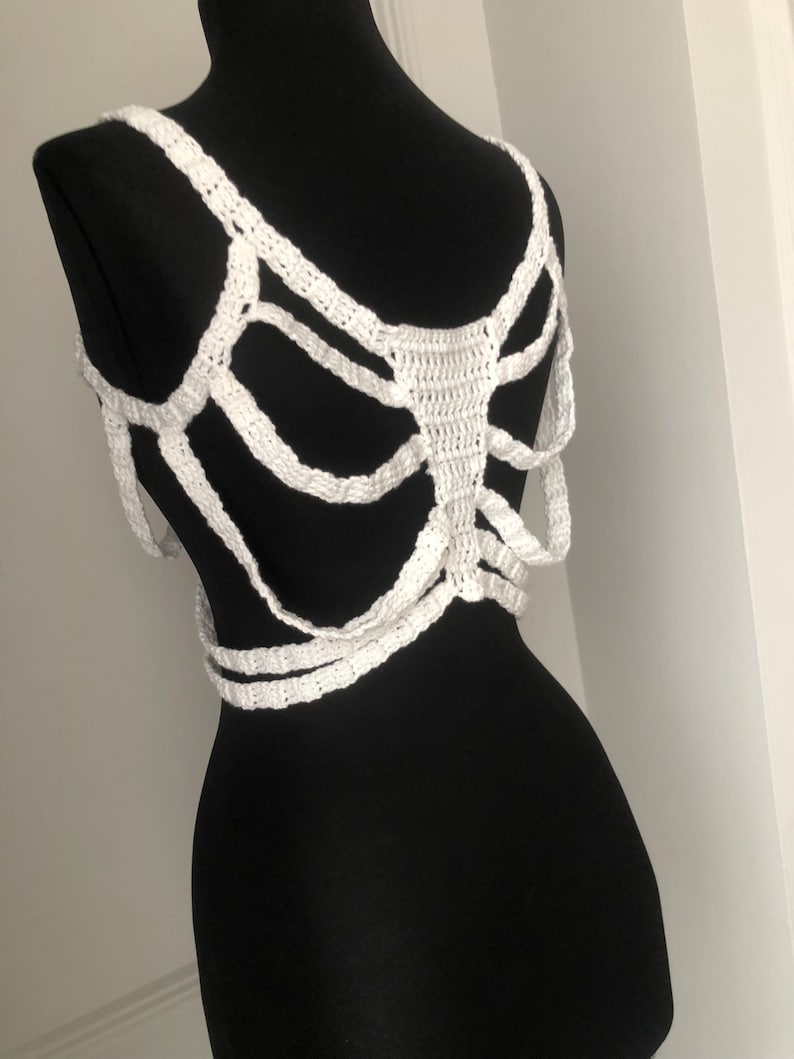 Crochet Skeleton Top Ginger Top Crochet Skull Top Grunge - Etsy