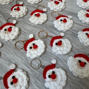 Santa Claus Keychain, Handmade Crochet Christmas Keychain, Knitted ...
