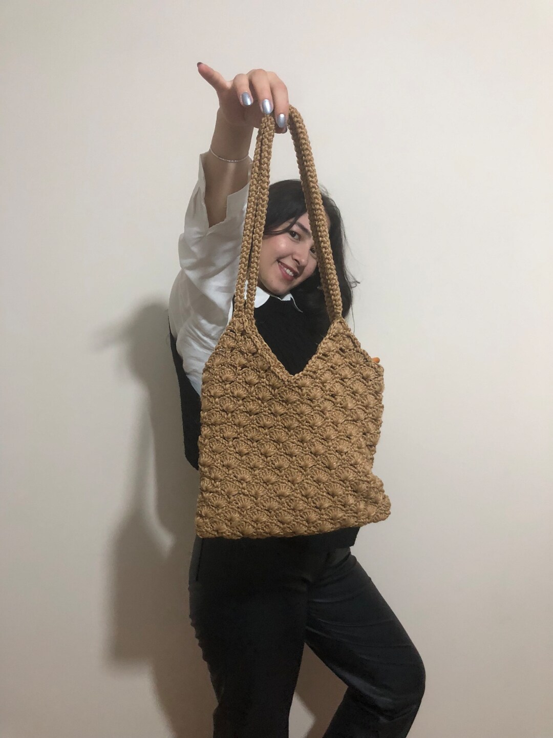 Handmade Crochet Paper Rope Bag: Small Eco-friendly Tote - Etsy