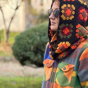 Autumn Balaclava, Fall Colors Balaclava, Oversize Crochet Black ...