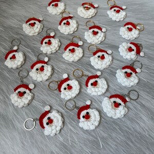 Santa Claus Keychain, Handmade Crochet Christmas Keychain, Knitted ...
