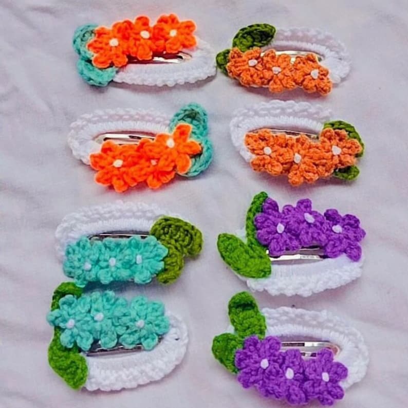 Crochet Flower Hair Clips, Toddler Hair Clips, Baby Hair Clips, Tatted ...