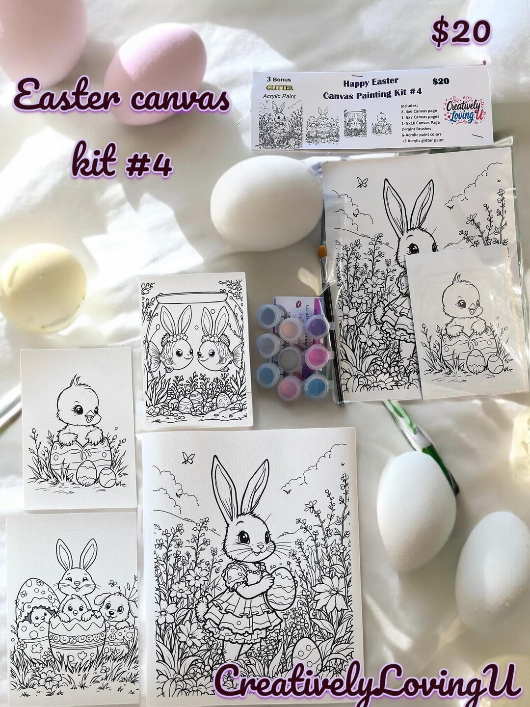 Happy Easter Canvas Coloring Kits - Etsy