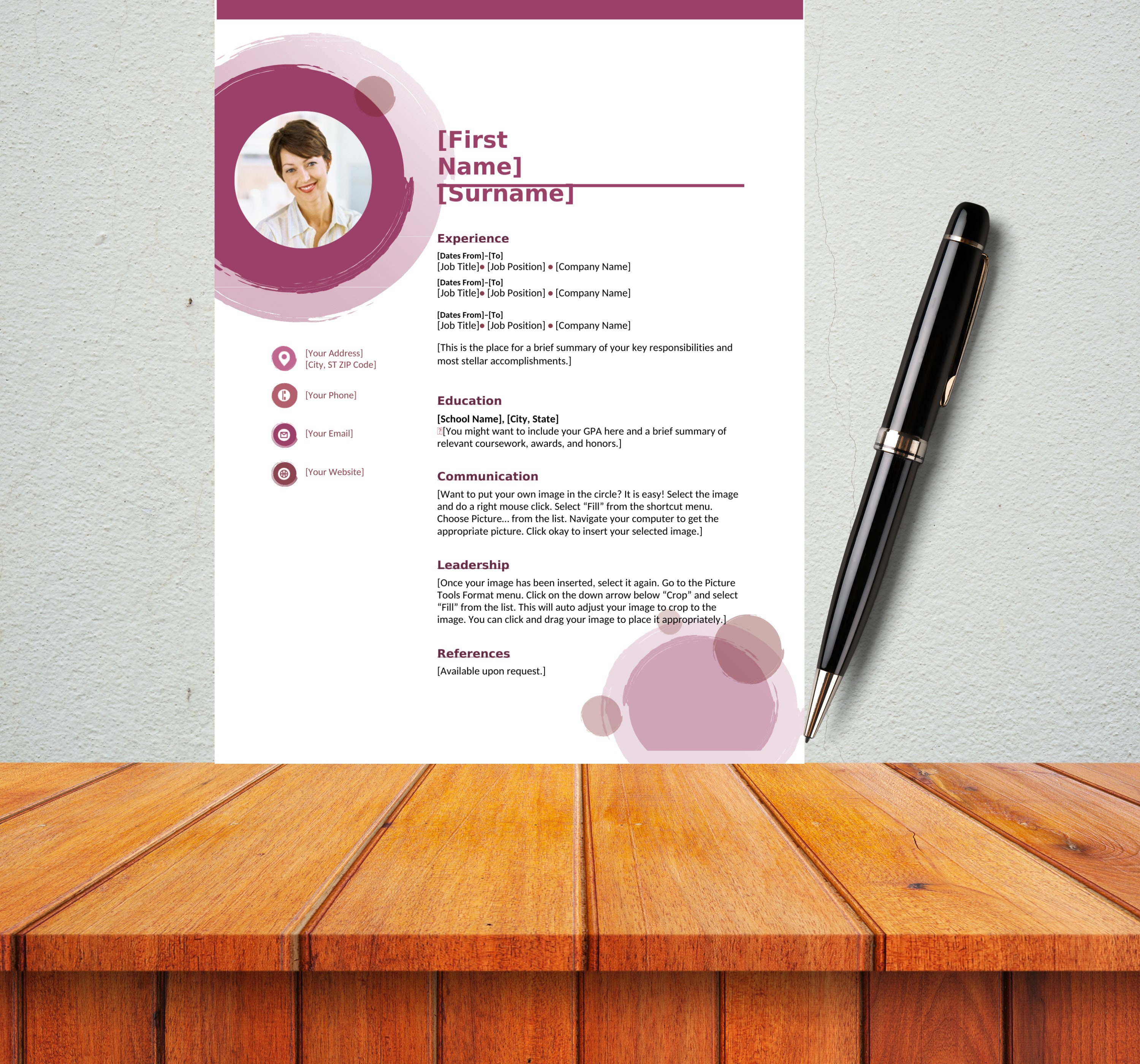 Modern Resume Template Editable Digital Download Modern - Etsy