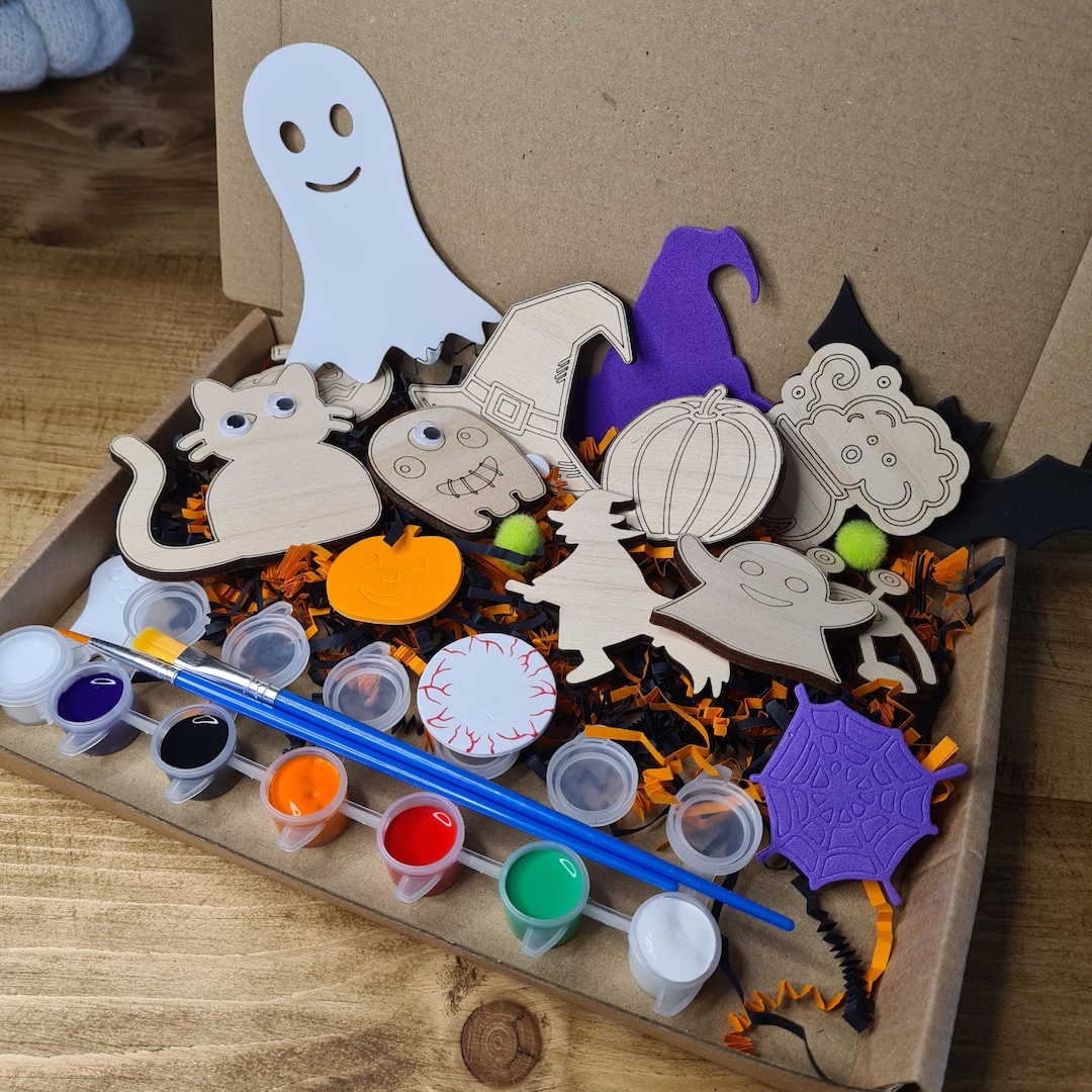 DIY Halloween Craft Kit MDF Craft Kids Craft Spooky Craft - Etsy UK