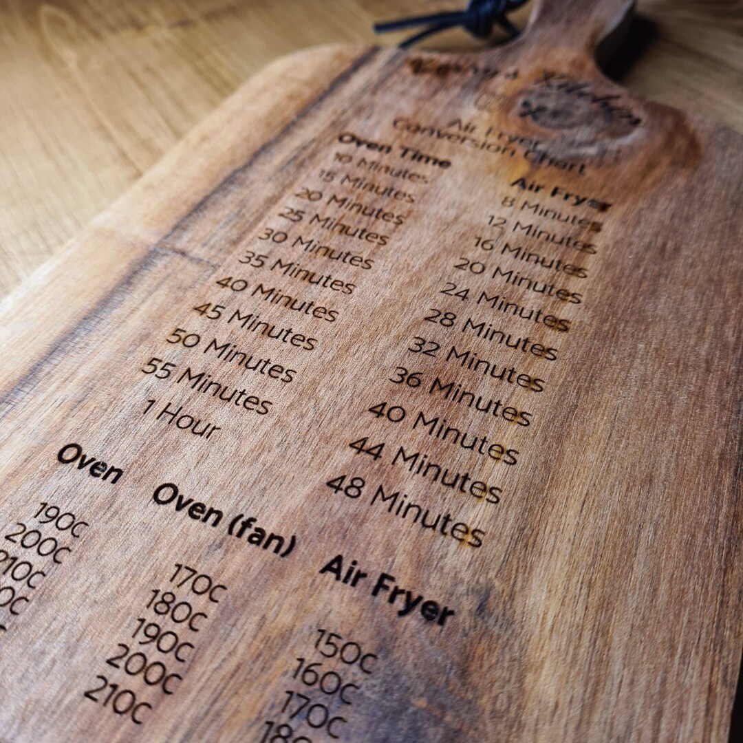 Personalised Air Fryer Conversion Chart Kitchen Chopping Board - Etsy UK