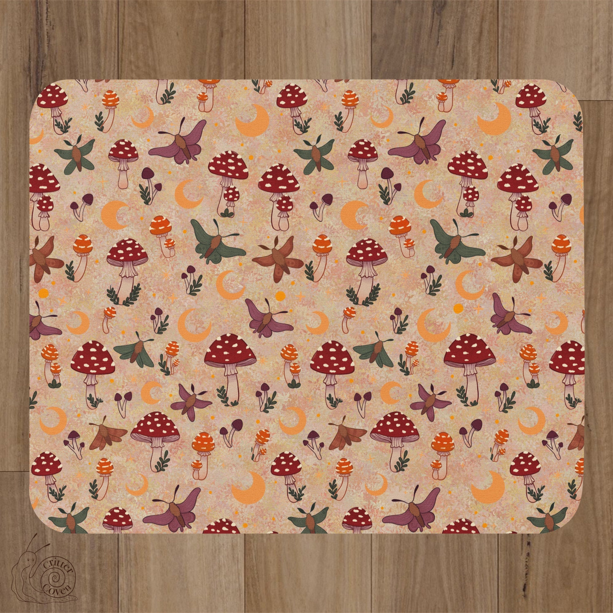 Moths and Mushrooms Cottagecore Mouse Pad Goblinecore Mouse - Etsy