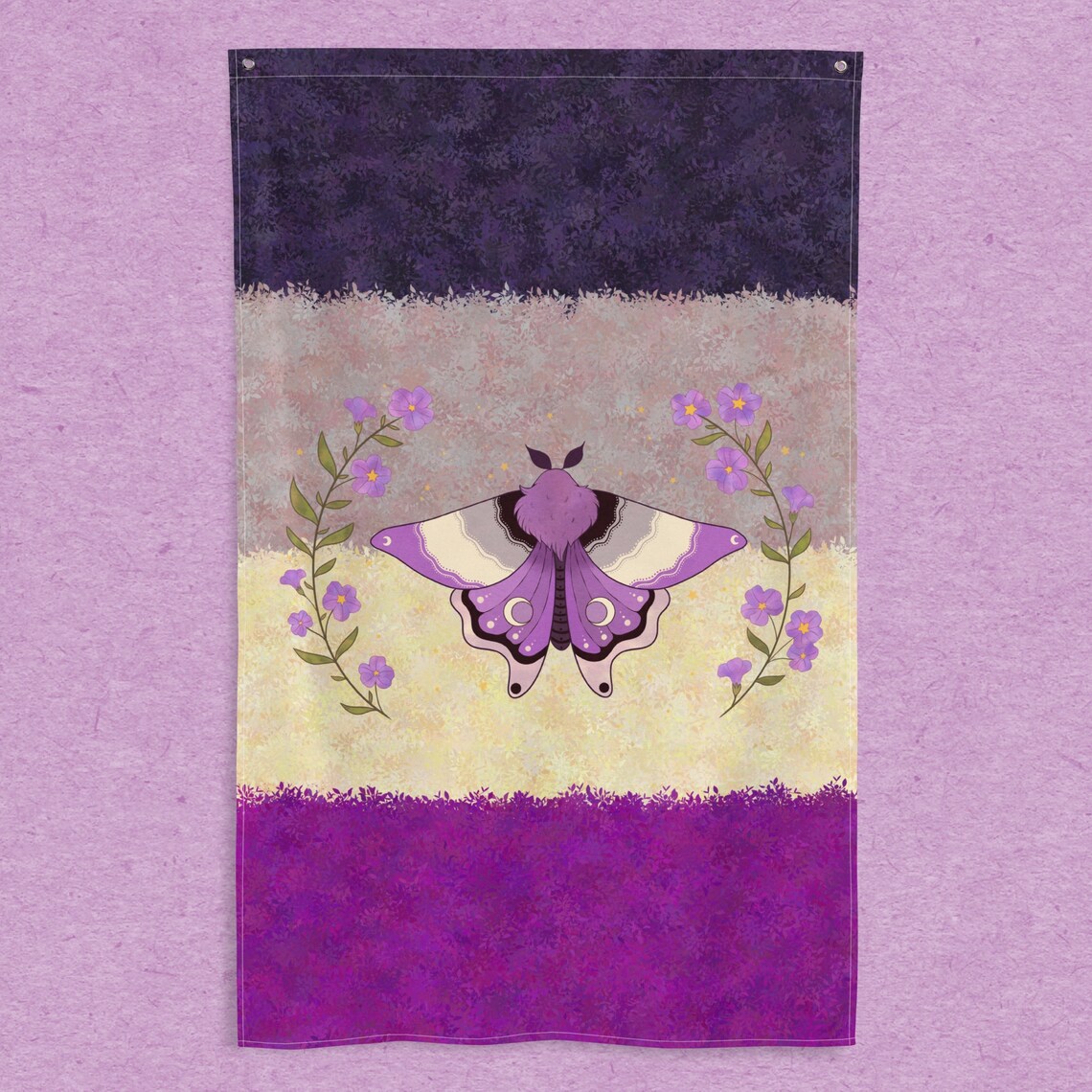 Cottagecore Aesthetic Asexual Pride Moth Flag | Ace Flag | Pride Flag ...