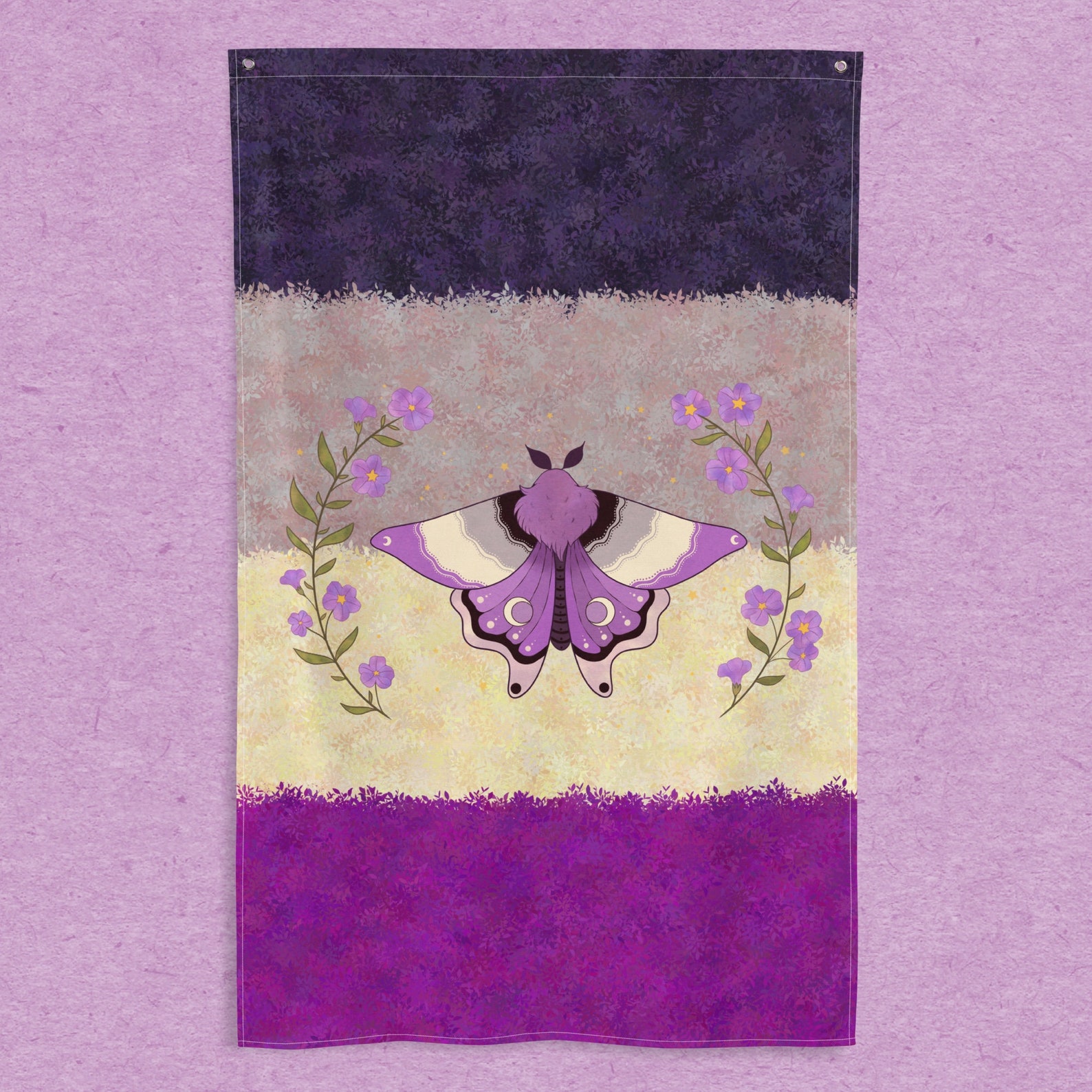 Cottagecore Aesthetic Asexual Pride Moth Flag | Ace Flag | Pride Flag ...