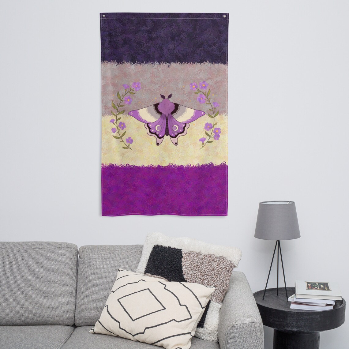 Cottagecore Aesthetic Asexual Pride Moth Flag | Ace Flag | Pride Flag ...