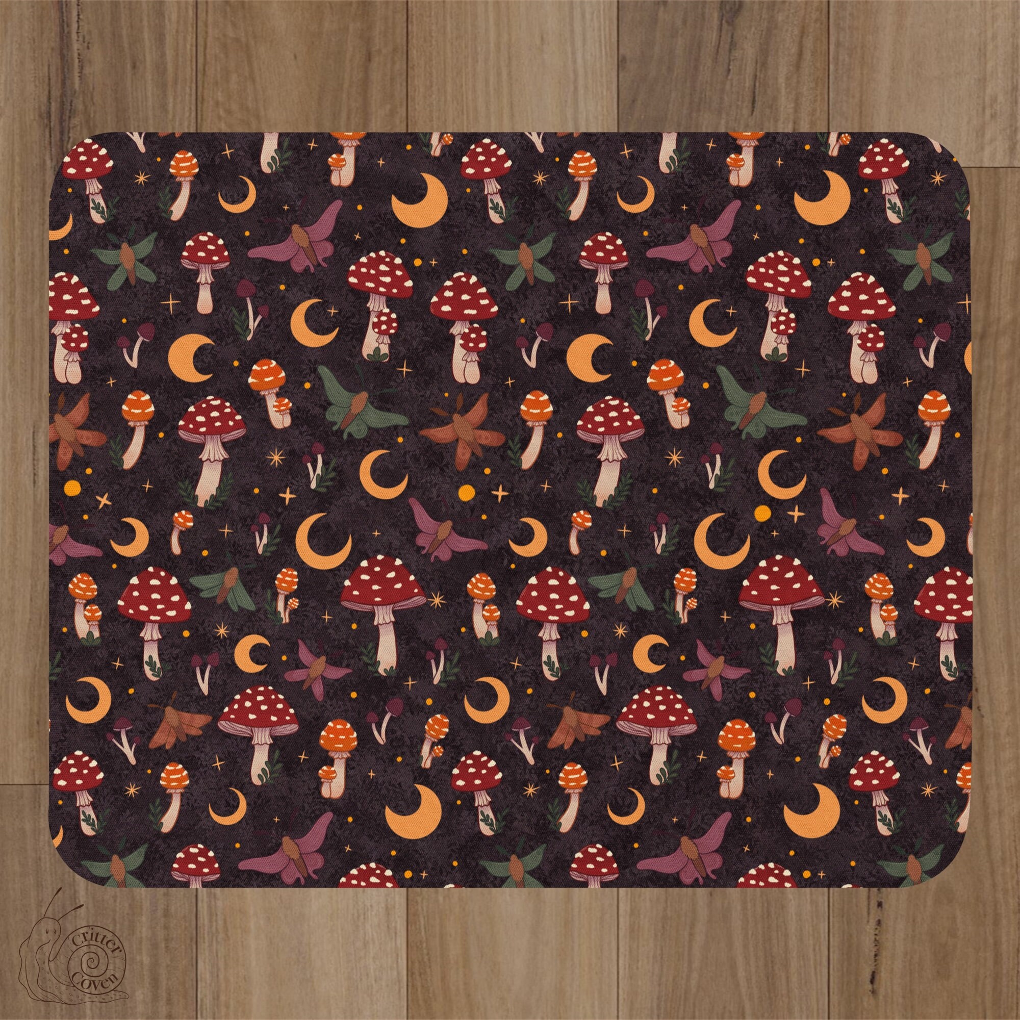 Moths and Mushrooms Cottagecore Mouse Pad Goblinecore Mouse - Etsy