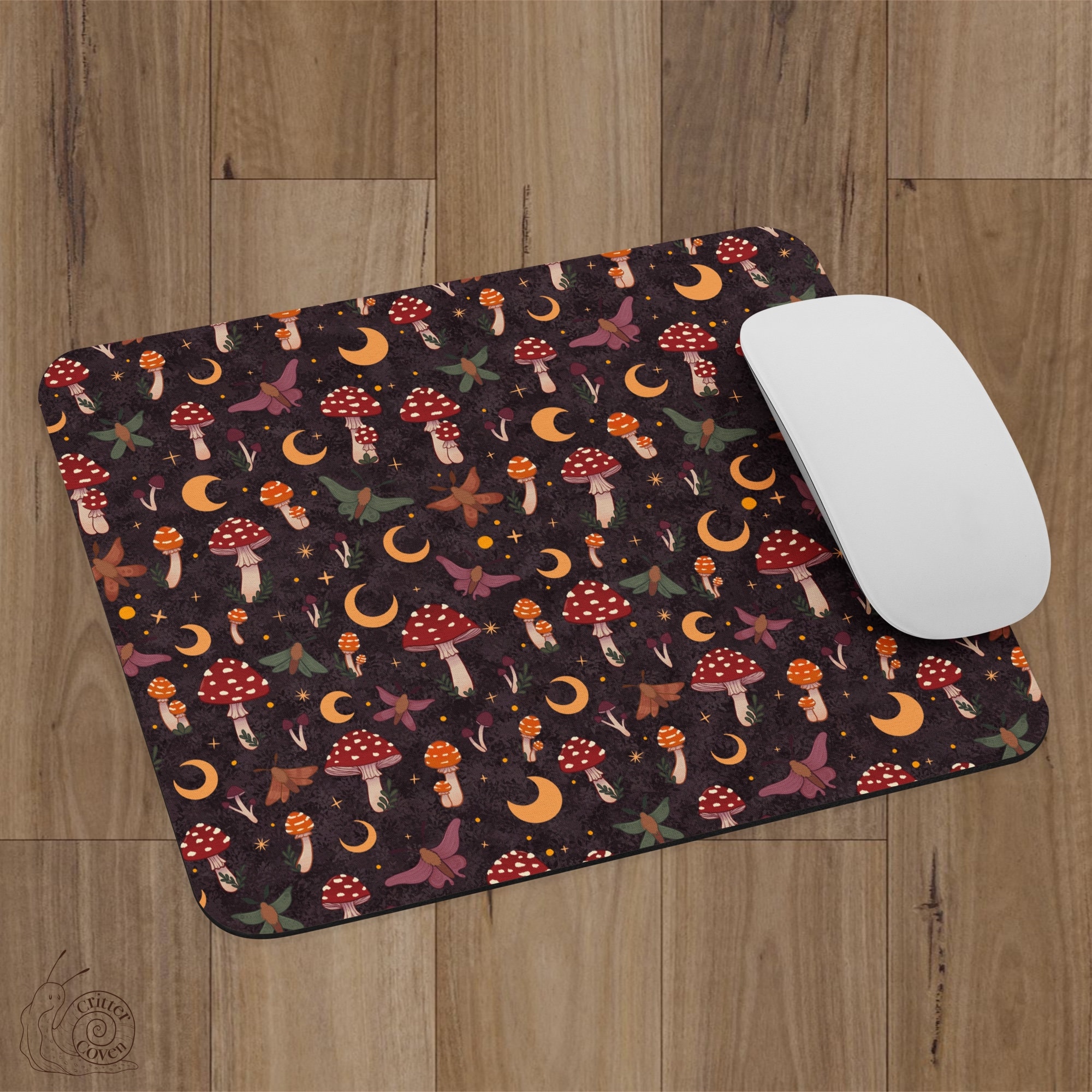 Moths and Mushrooms Cottagecore Mouse Pad Goblinecore Mouse - Etsy