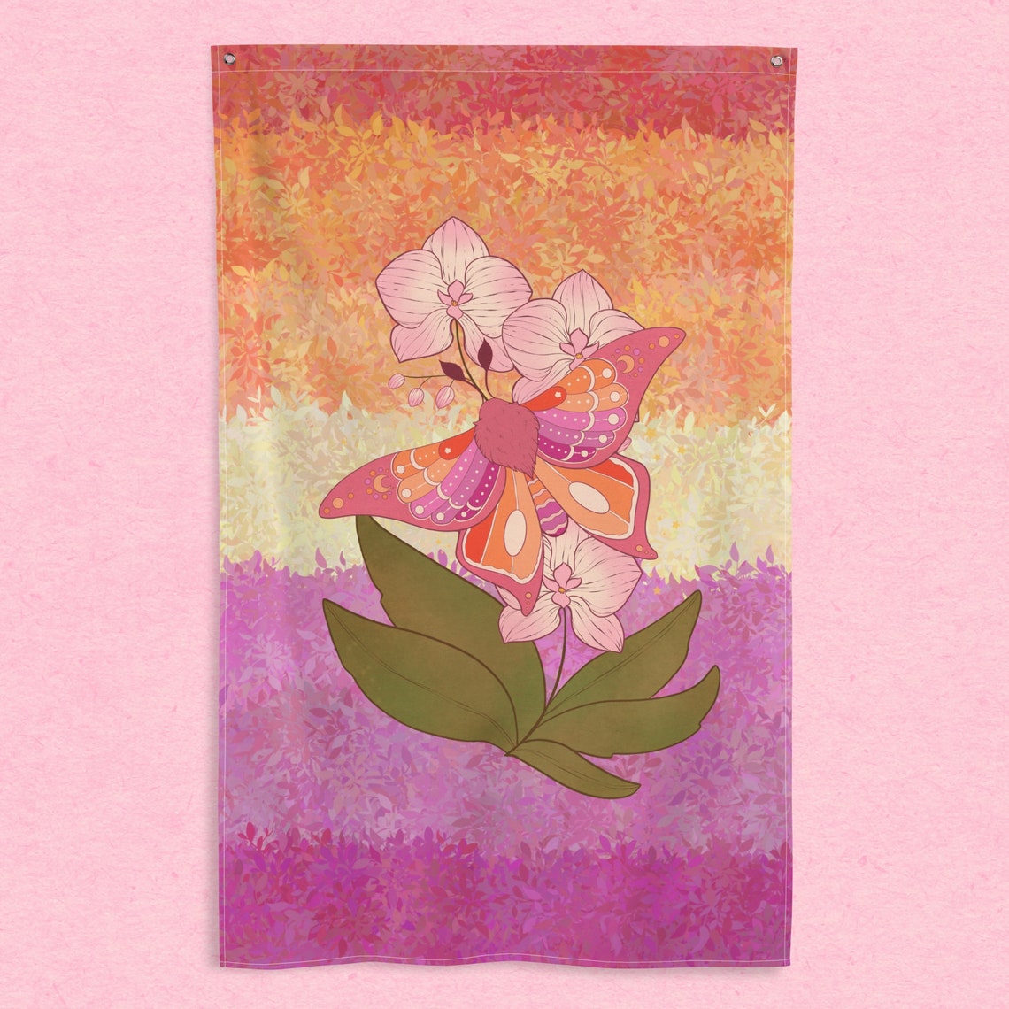 Cottagecore Aesthetic Lesbian Pride Moth Flag - Etsy