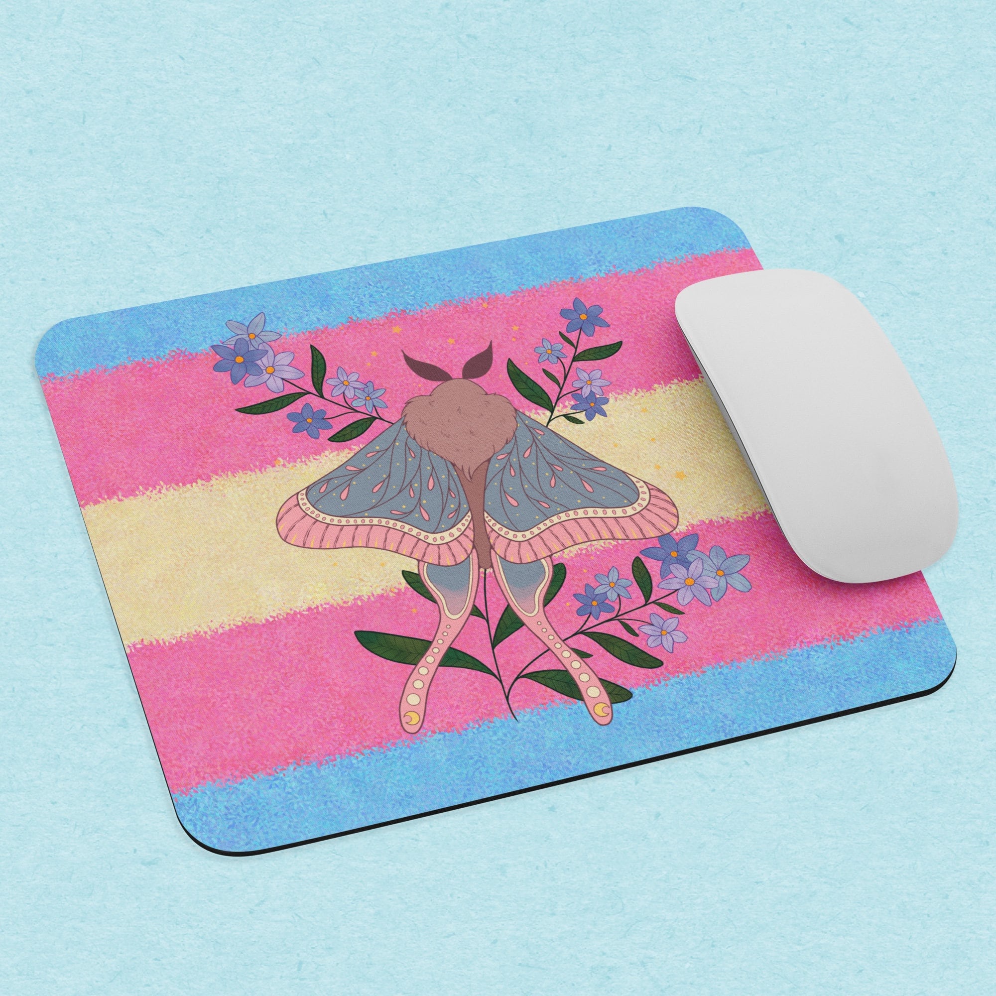 Cottagecore Aesthetic Transgender Pride Moth Mouse Pad - Etsy