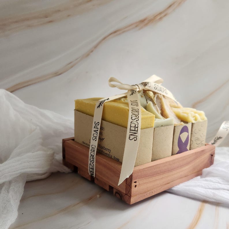 Natural Soap Gift Set: Handcrafted Soaps in Cedar Tray - Etsy