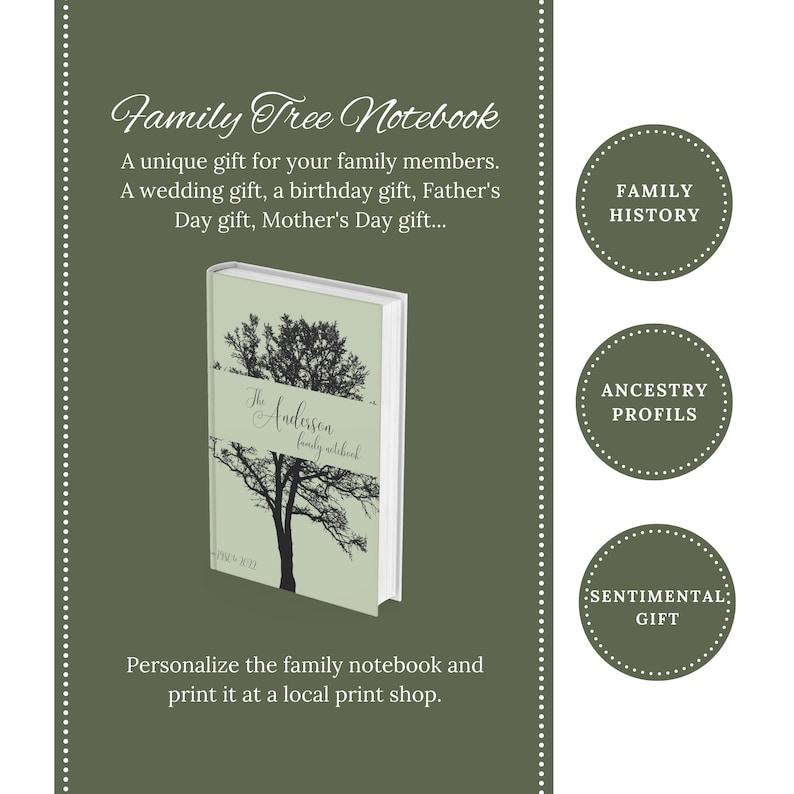 Family Tree Book... Family Journal. Custom Family Tree Notebook ...