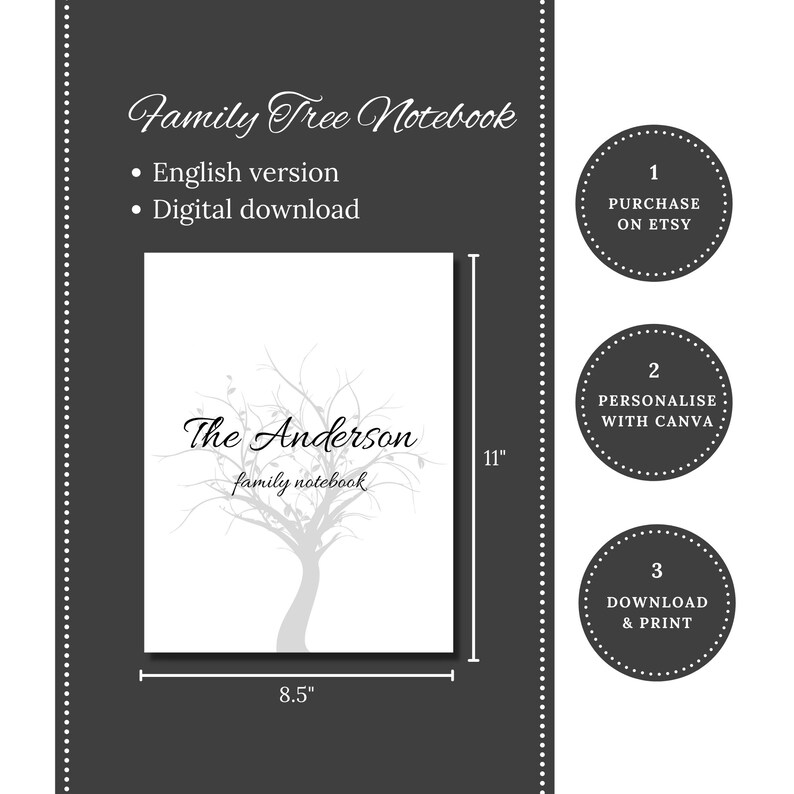 Family Tree Book... Custom Family Tree Notebook. Family - Etsy