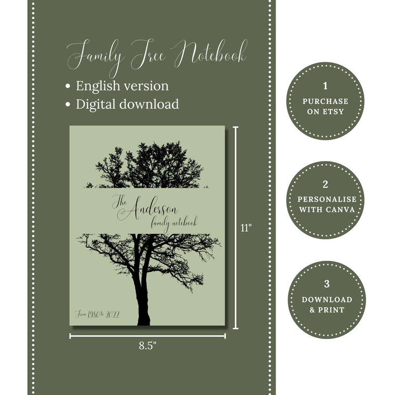 Family Tree Book... Family Journal. Custom Family Tree Notebook ...