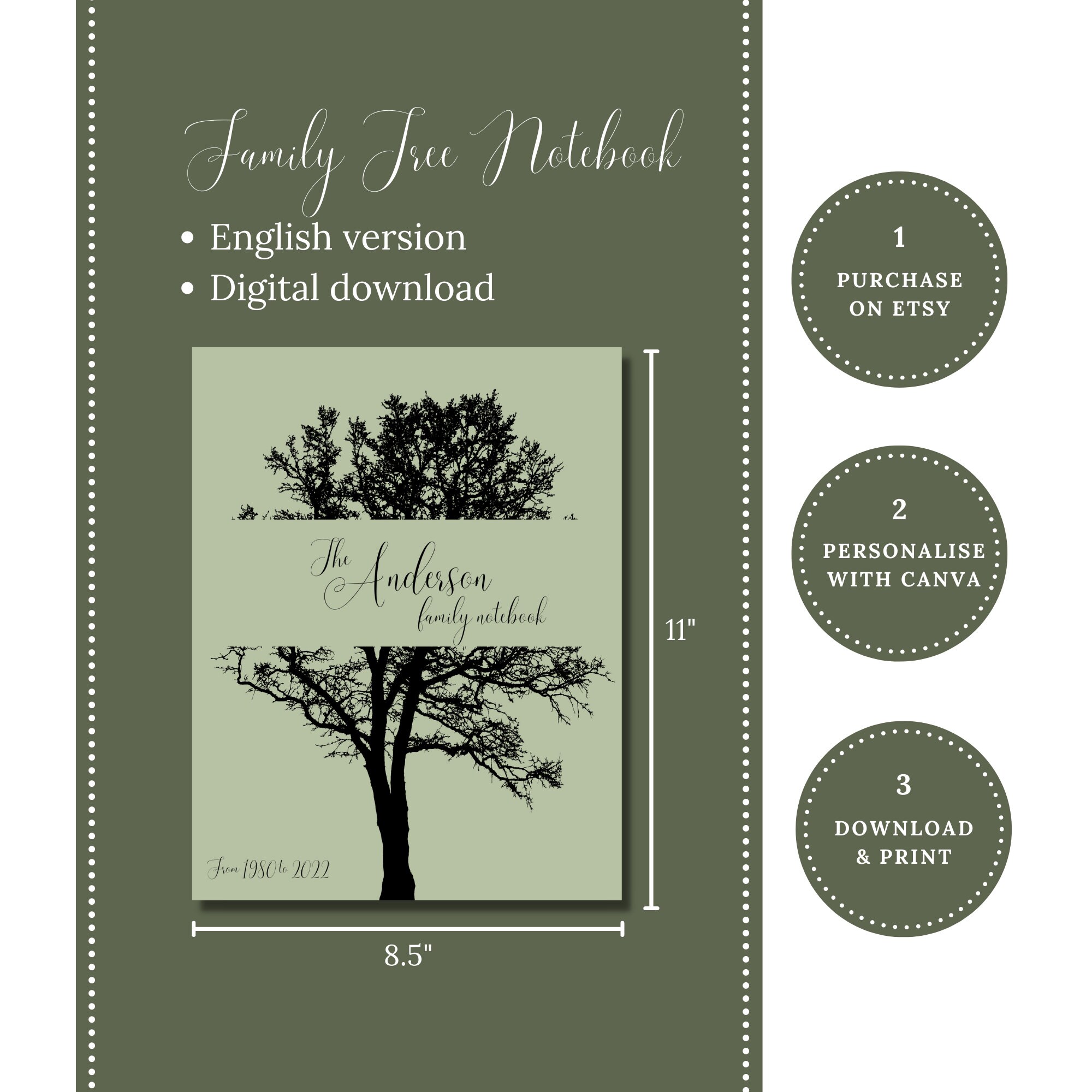 Family Tree Book... Family Journal. Custom Family Tree Notebook ...