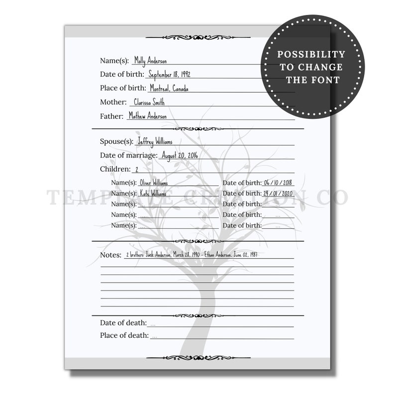 Family Tree Book... Custom Family Tree Notebook. Family | Etsy