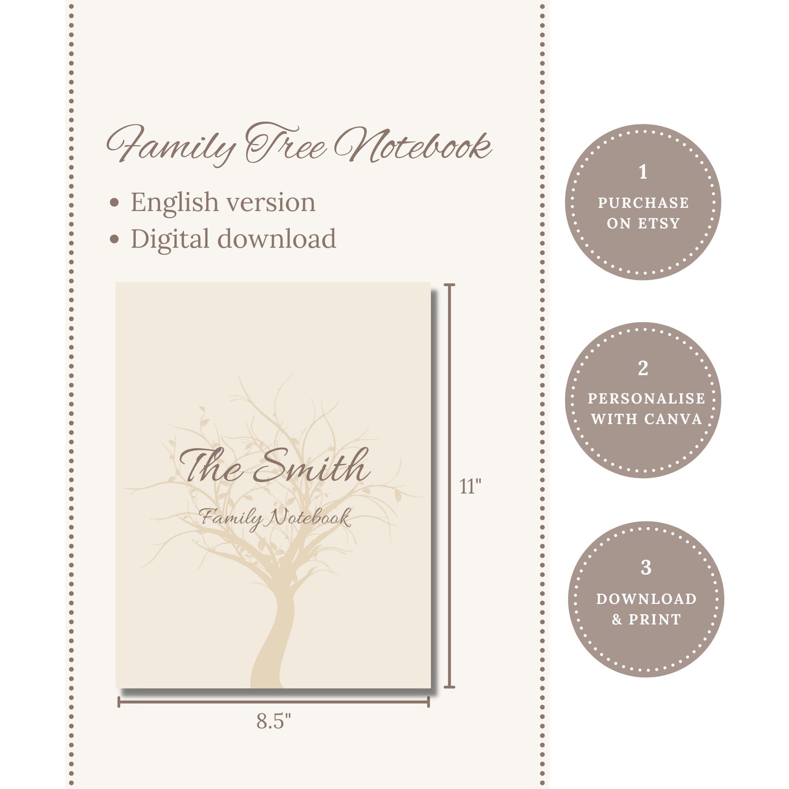 Family Tree Book... Custom Family Tree Notebook. Family Journal ...