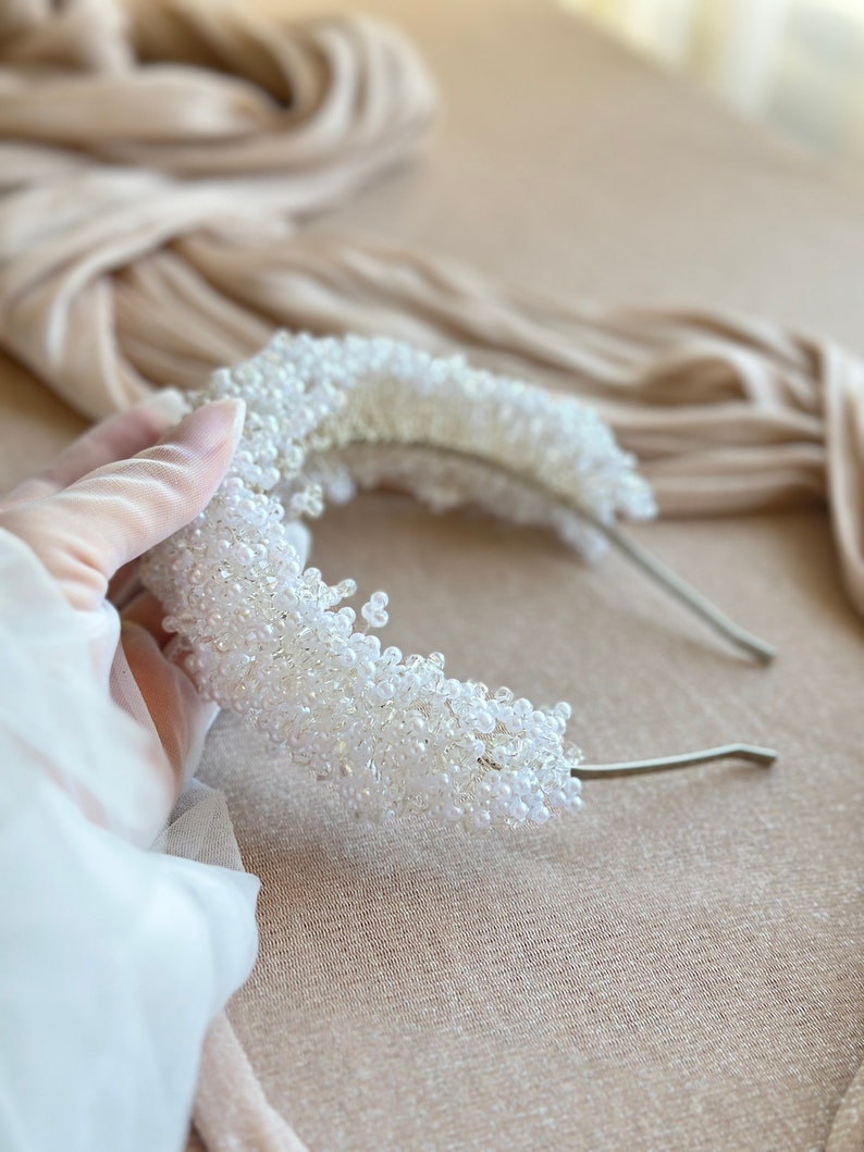 Pearl Headband Bridal Head Piece Pearl Embellished Wedding - Etsy