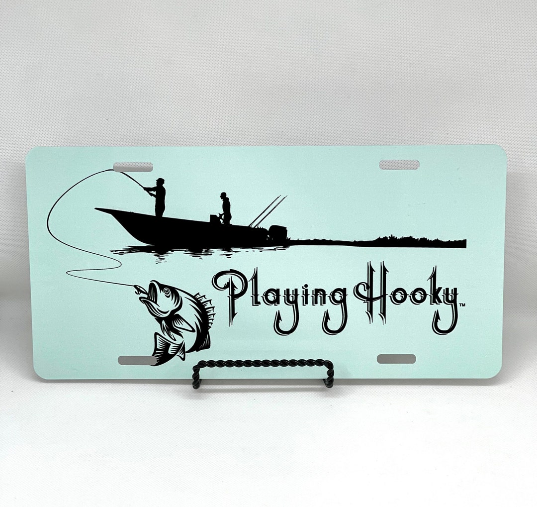 Playing Hooky® Blue Fishing License Plate - Etsy