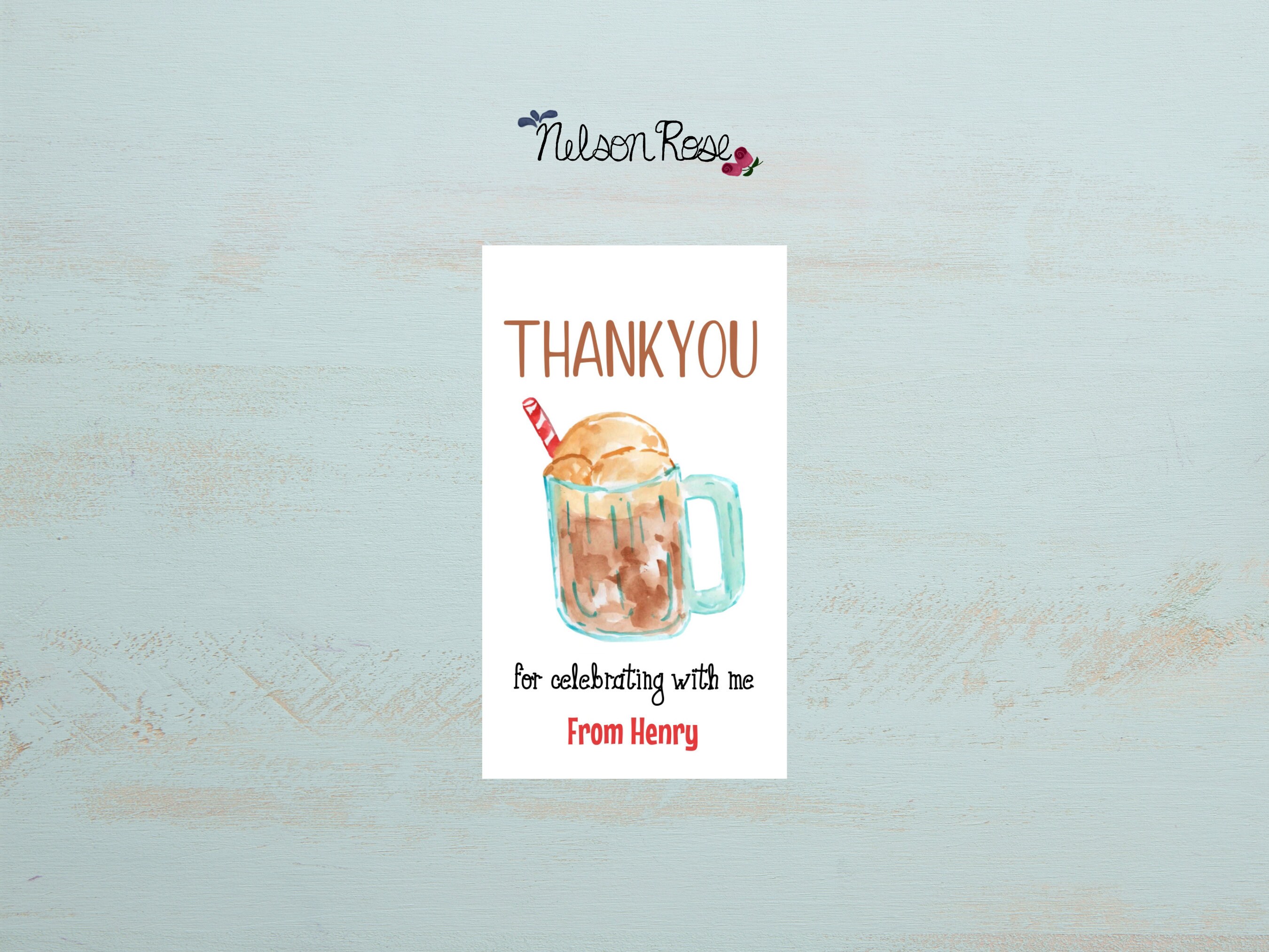 Root Beer Float Favor Tag | Ice Cream Thank You Tag | Root Beer Gift ...