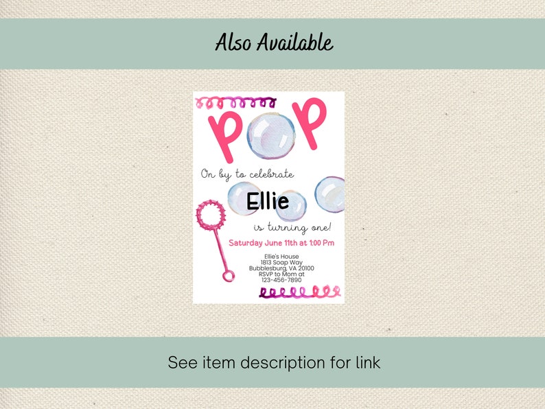 Bubble Birthday Invitation Blue Bubbles Invite Blowing - Etsy