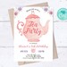 Tea Party Invitation | Floral Tea Party Birthday Invite | Pink Teapot ...