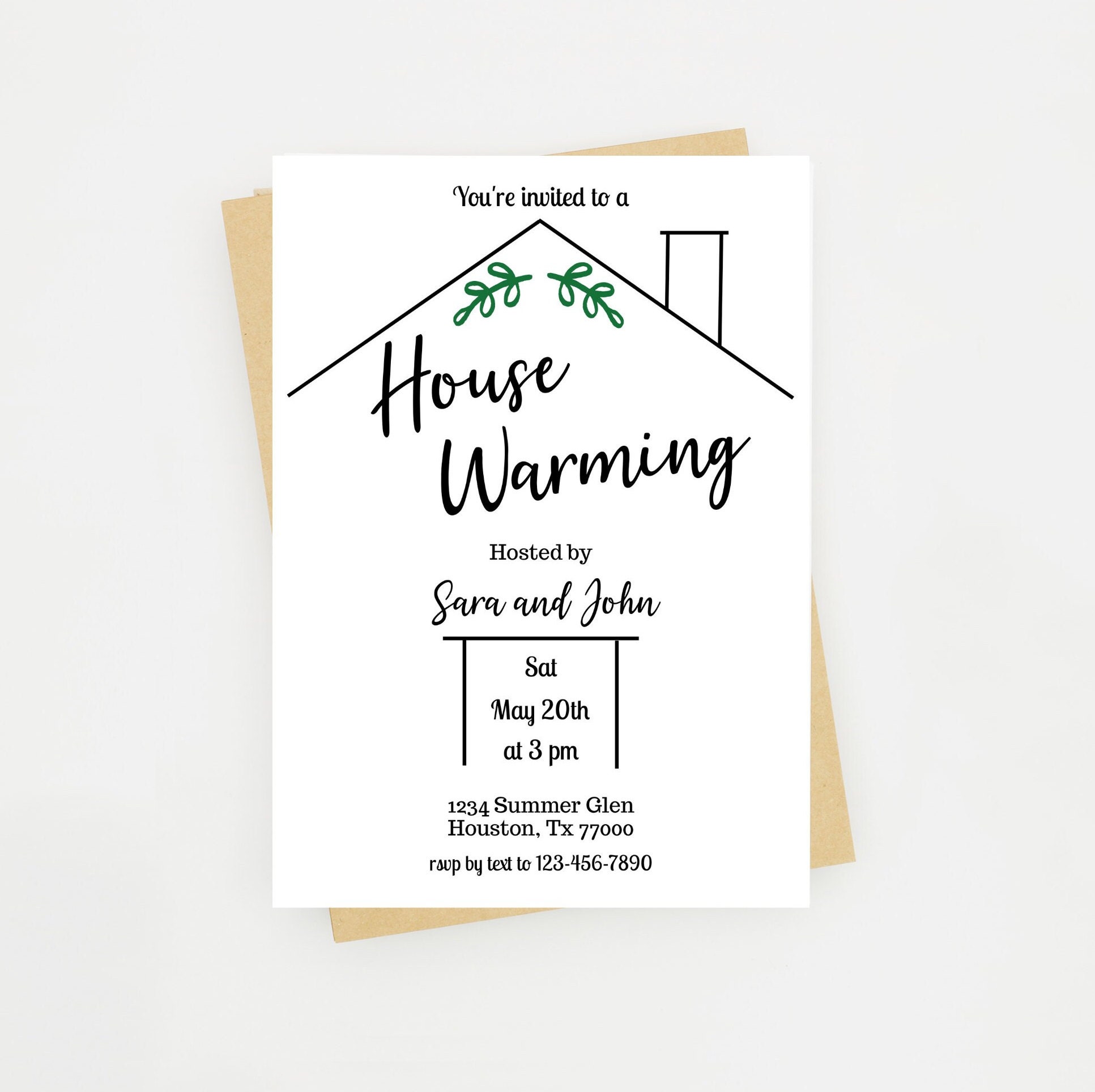 Housewarming Party Invitation | New Home Invite | Minimal Housewarming ...