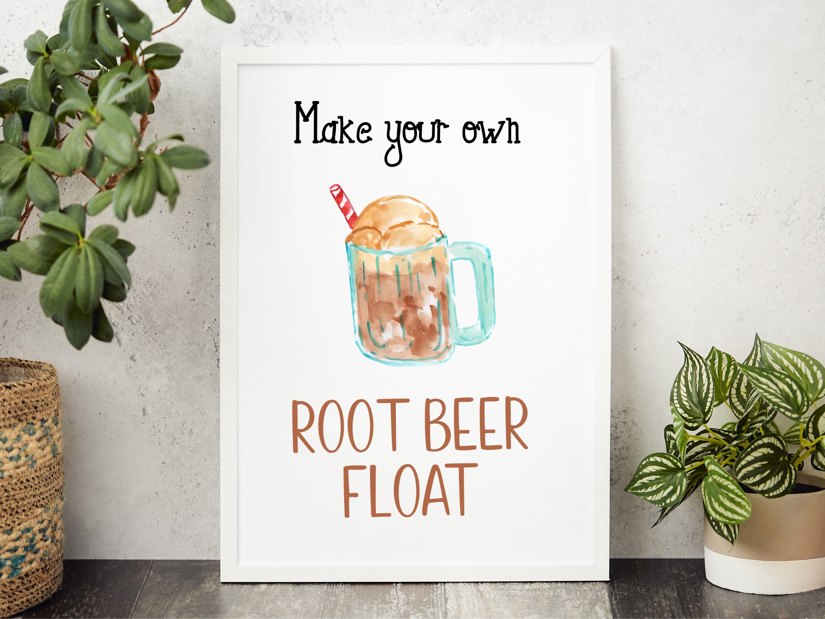 Root Beer Float Sign Root Beer Float Bar Ice Cream Float Sign Custom Sign Template Instant