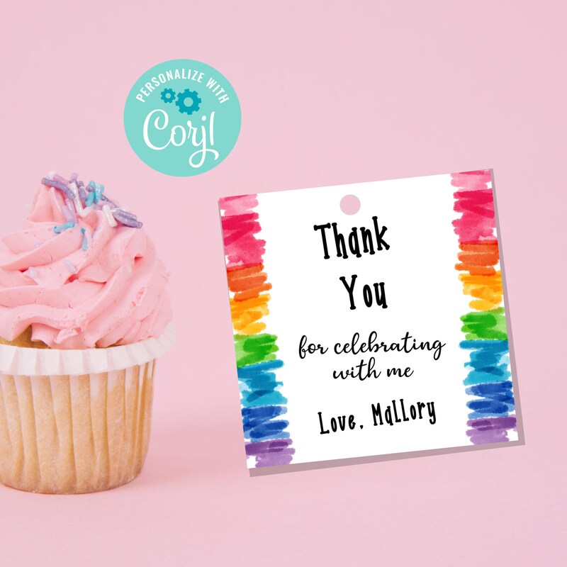 Rainbow Thank You - Etsy