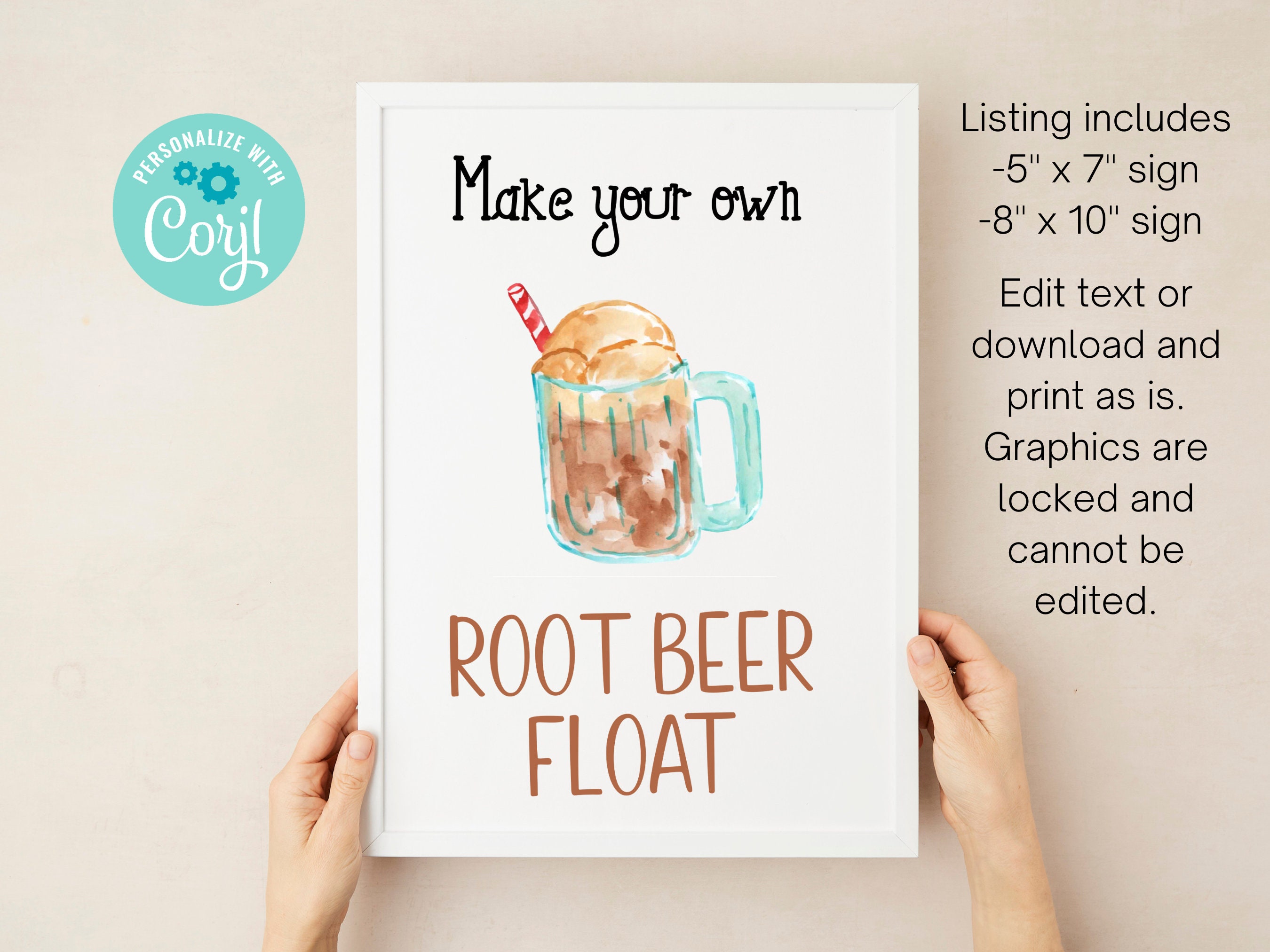 Root Beer Float Sign | Root Beer Float Bar | Ice Cream Float Sign ...