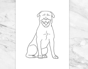 Rottweiler Line Art - Etsy
