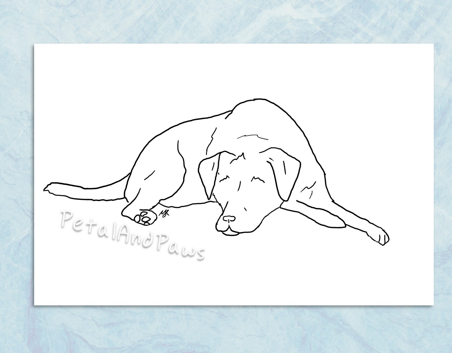 Lab, Dog Line Art, Dog Print, Pet Wall Art, Room Decor, Printable Wall ...