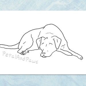 Lab, Dog Line Art, Dog Print, Pet Wall Art, Room Decor, Printable Wall ...