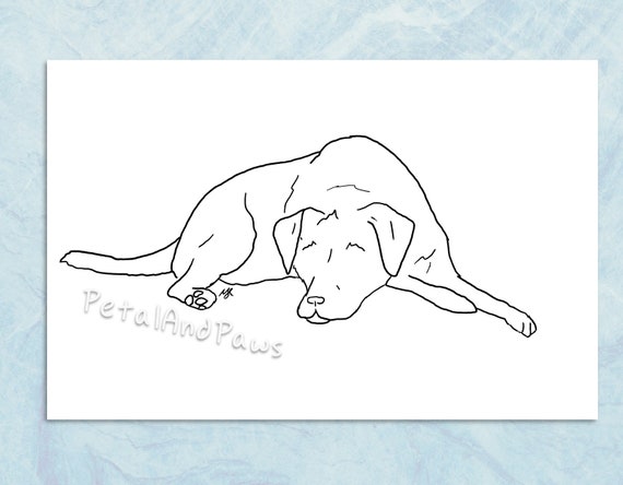 Lab Dog Line Art Dog Print Pet Wall Art Room Decor - Etsy
