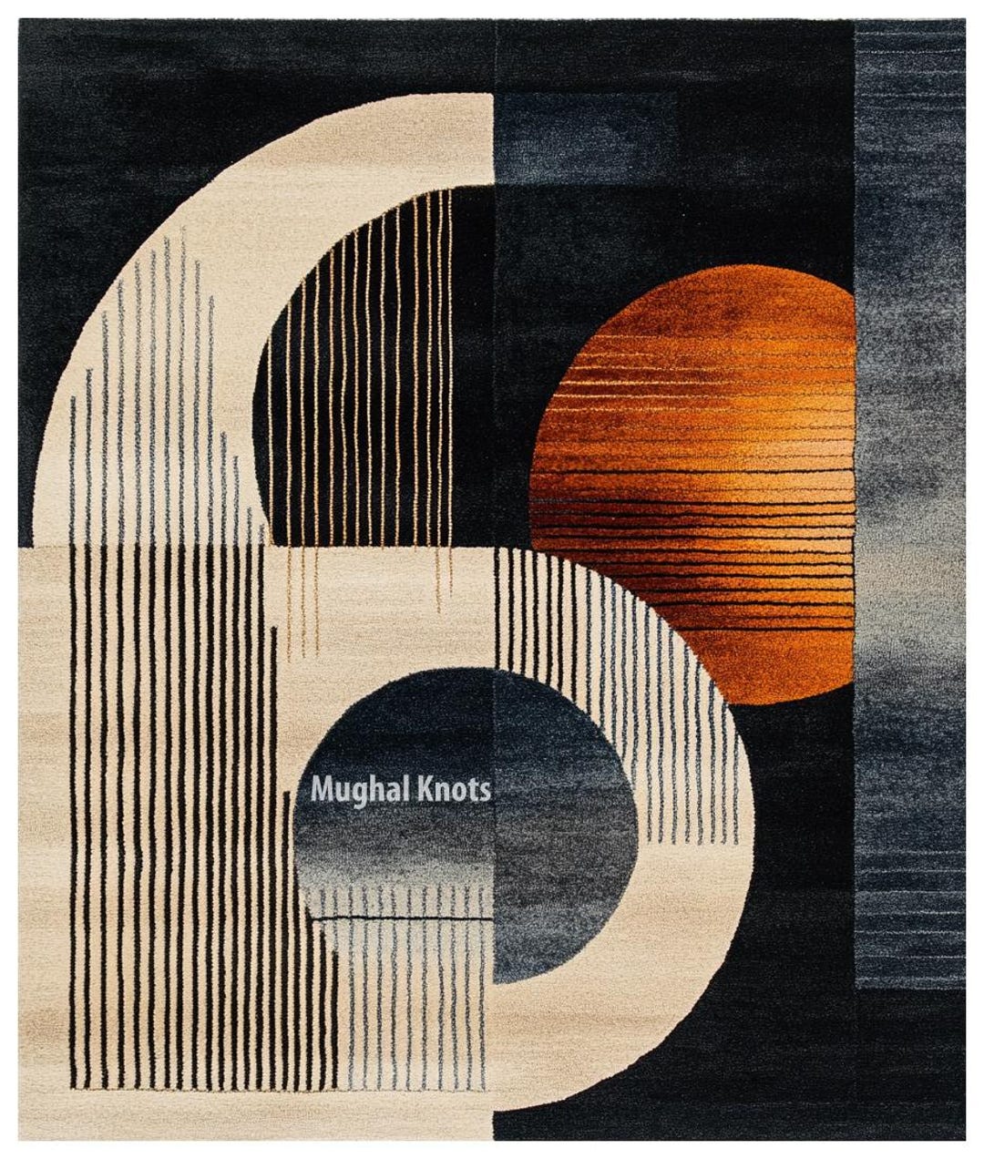 Handmade Modern Abstract Area Rug 8x10, Contemporary Geometric Floor ...