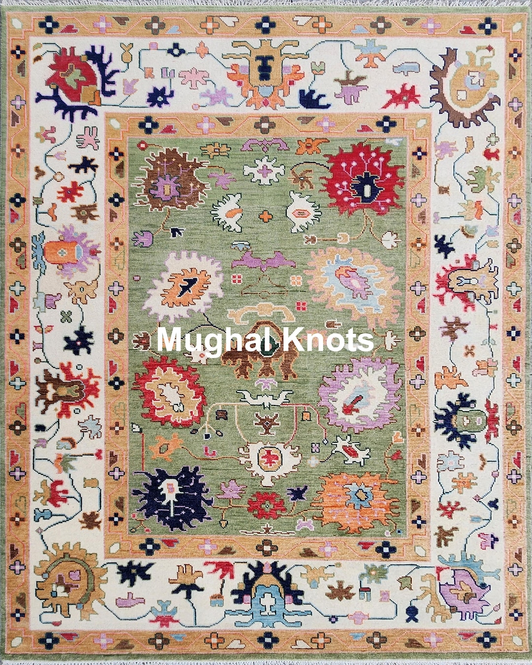 Handmade Mint Green Oushak Rug | 8x10 Turkish Wool Carpet - Etsy