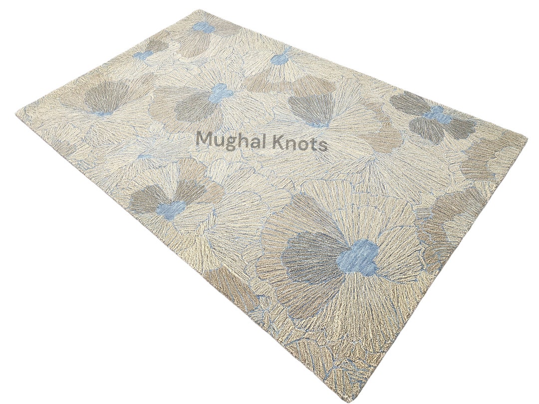 Sage Green Wool Area Rug | Hand Made Bespoke Rug for Living Room ...